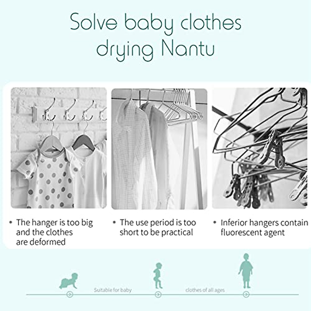 Erice Baby Hangers, 5 Pack Wooden Kids Hanger, Cute Fox Shape, 9 Inch Wood Children Hangers ,Creative Coat Hanger for Clothes Suit, Dress, Camisole, Jacket, Pants (5)