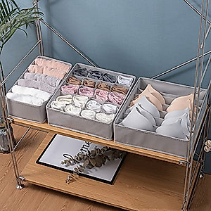 Xicennego Underwear Storage Box Set Drawer Divider, Underwear, Bra, Socks, Tie Storage Box-3 Sets（Pink