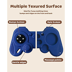 2 Packs Baby Teething Toy, Silicone Game Controller Teethers for Babies 6-12 Months, Baby Chew Toys for Sucking Needs, BPA Free