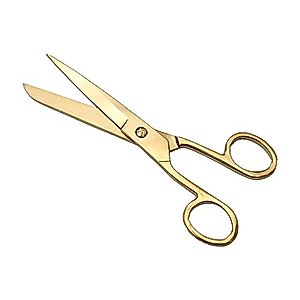 7 Inch Gold Shears Knife Edge Craft Tailor Scissors Heavy Duty Stainless Steel Professional Fabric Dressmaker Shears for Cutting Fabric, Cloth, Leather, Canvas, Denim (Gold)