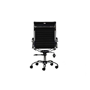 Winport Furniture Elegance High-Back Leather Swivel Office & Home Desk/Task Chair, Black