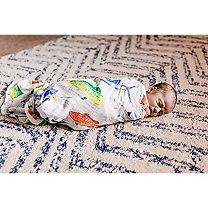 Florida Kid Co. Fish Baby Swaddle Blanket - 70% Viscose from Bamboo/ 30% Cotton Muslin - Silky Soft, Breathable, Lightweight, Large - 47 in. x 47 in.