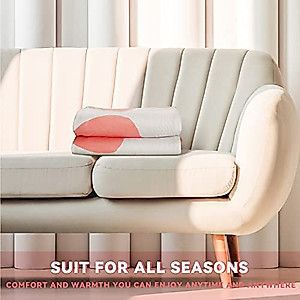 Throw Blankets Flowers Bed Blankets Danish Pastel Blanket Aesthetic Throw Blanket Breathable Warm Soft Lightweight Blanket Danish Pastel Room Decor for Dormitory Couch Bed Sofa, 60'' x 52''(Pink)