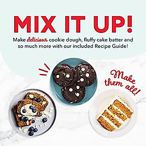 Dash Stand Mixer (Electric Mixer for Everyday Use): 6 Speed Stand Mixer with 3 Quart Stainless Steel Mixing Bowl, Dough Hooks & Mixer Beaters for Dressings, Frosting, Meringues & More - Aqua