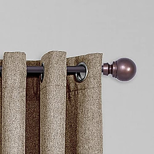 INTERIOR LIVING AZ71788US End Curtain Rod, 48-86", Chocolate Brown