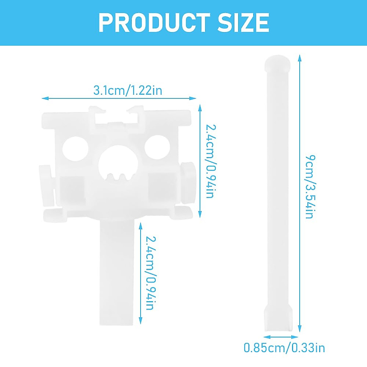 UXELY 12pcs/Set Vertical Blind Repair Carrier with Straps, Universal Vertical Blinds Repair Kit with Stem, Replacement Parts Vertical Blinds Curtain Accessories, No Drilling(White)