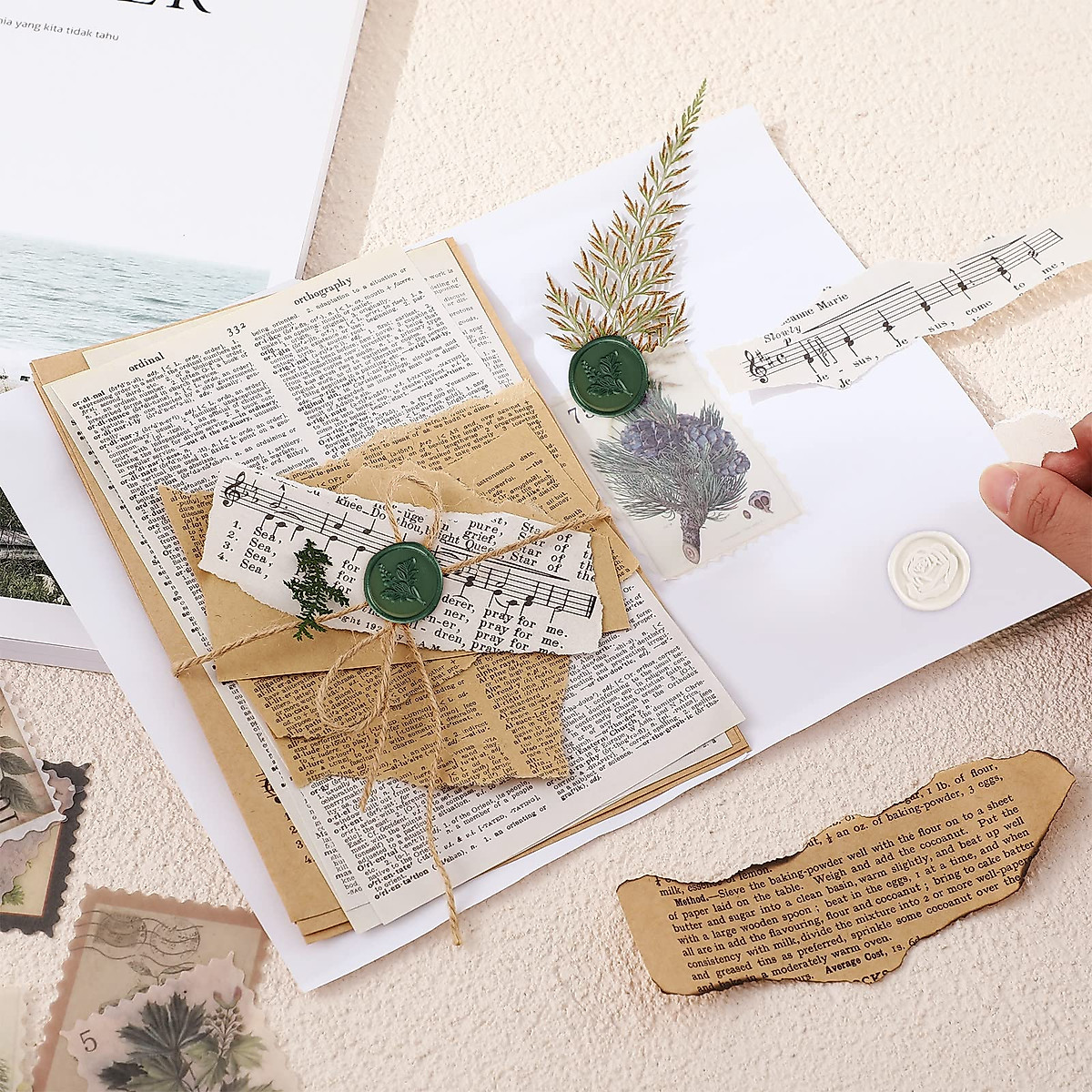 80 Pieces Wax Seal Stickers Envelope Seal Stickers Wedding Invitation Envelope Seals Self Adhesive Stickers for Christmas Birthday Bridal Shower Party Presents Supplies (Green Series)