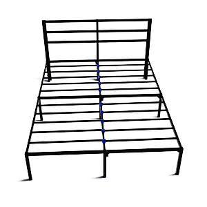 UrbanLab QuickLock Queen Platform Bed Frame with Headboard | Quiet & Sturdy | No Box Spring | 14 inch Mattress Foundation Metal Platform Bed Frame | Quiet & Sturdy | No Box Spring Needed