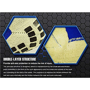 Nigeiyeme Unisex Soccer Socks Sports Grip Socks Anti Non Skid Basketball Socks Dispensing Anti Slip Cotton Football Socks (Black,One-size)