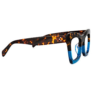 VOOGLAM Rectangle Eyeglasses for Women with Non-prescription Clear Lens Sienna Light Tortoise GWA035804-05