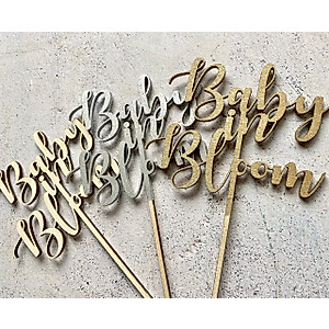 Baby In Bloom Wood Cake Topper, Personalized Cake Topper, Customized Spring Baby Shower Cake Topper, First Birthday Cake Topper