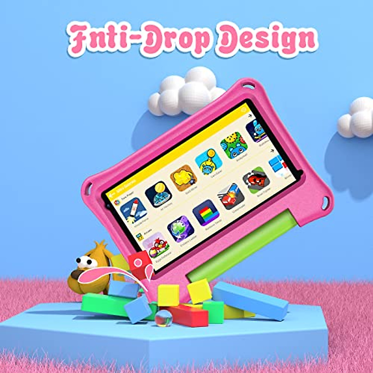 Kids Tablet 7 Inch Tablet for Toddlers, Android 11 Tablet 2GB RAM 32GB Storage with WiFi Dual Camera, Parental Control Mode Google Playstore YouTube Netflix for Boys Girls (Pink)