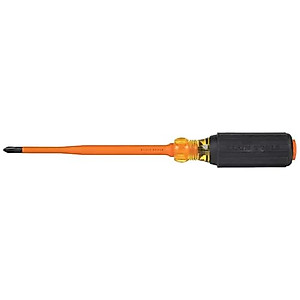 Klein Tools 6936INS Insulated Screwdriver, 1000V Slim Profile Tip, #2 Phillips with 6-Inch Shank, Cushion-Grip Handle