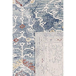 Pasargad Home Heritage Collection Polypropyle & Polyester L. Blue / Beige Patterned Living Room Bedroom Dining Home Office Area Rug 2' 6" X 10' 0"