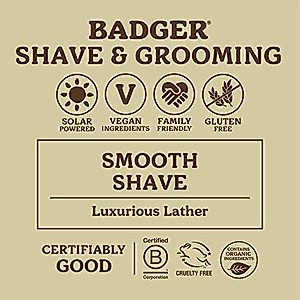 Badger - Shaving Soap Puck, Aloe Vera & Coconut Oil with Bergamot Essential Oil, Natural Shave Soap Puck, Mens Shaving Soap Bar, Shaving Cream Puck, 3.15 oz Bar