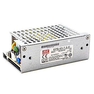 TorqCali EPS-65-7.5-C 65W Single Output Switching Power Supply 7.5V 8.68A, 84% Efficiency, Universal AC Input, Enclosed Type, for Robotics, Automation, and Industrial Applications