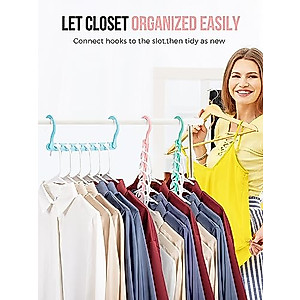 Smartor Closet Organizers and Storage - 12 Pack, Closet Organizer Hanger for Heavy Clothes, Hangers Space Saving for Wardrobe, Dorm, House Essentials for College Students Girls, Space Saver Hangers