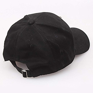 Kpop Hat Baseball Cap Rings Outdoor Iron Ring Caps Cotton Snapback Hats Casual Adjustable Dad Hat Hip Hop Hats (Black)