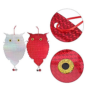 Yardwe 2PCS Plastic Owls Hanging Owl Deterrent Bird Device Garden Hanging Owl Decor for Woodpecker Garden Yard Courtyard