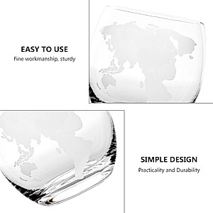 Hemoton 2pcs Map Print Mug Juice Cup Mason Jars Iced Coffee Tumbler Goblet Expresso Coffee Cup Espresso Shot Whiskey Globe Party Tumblers Vodka Cup Man Strong Coffee Glass Round