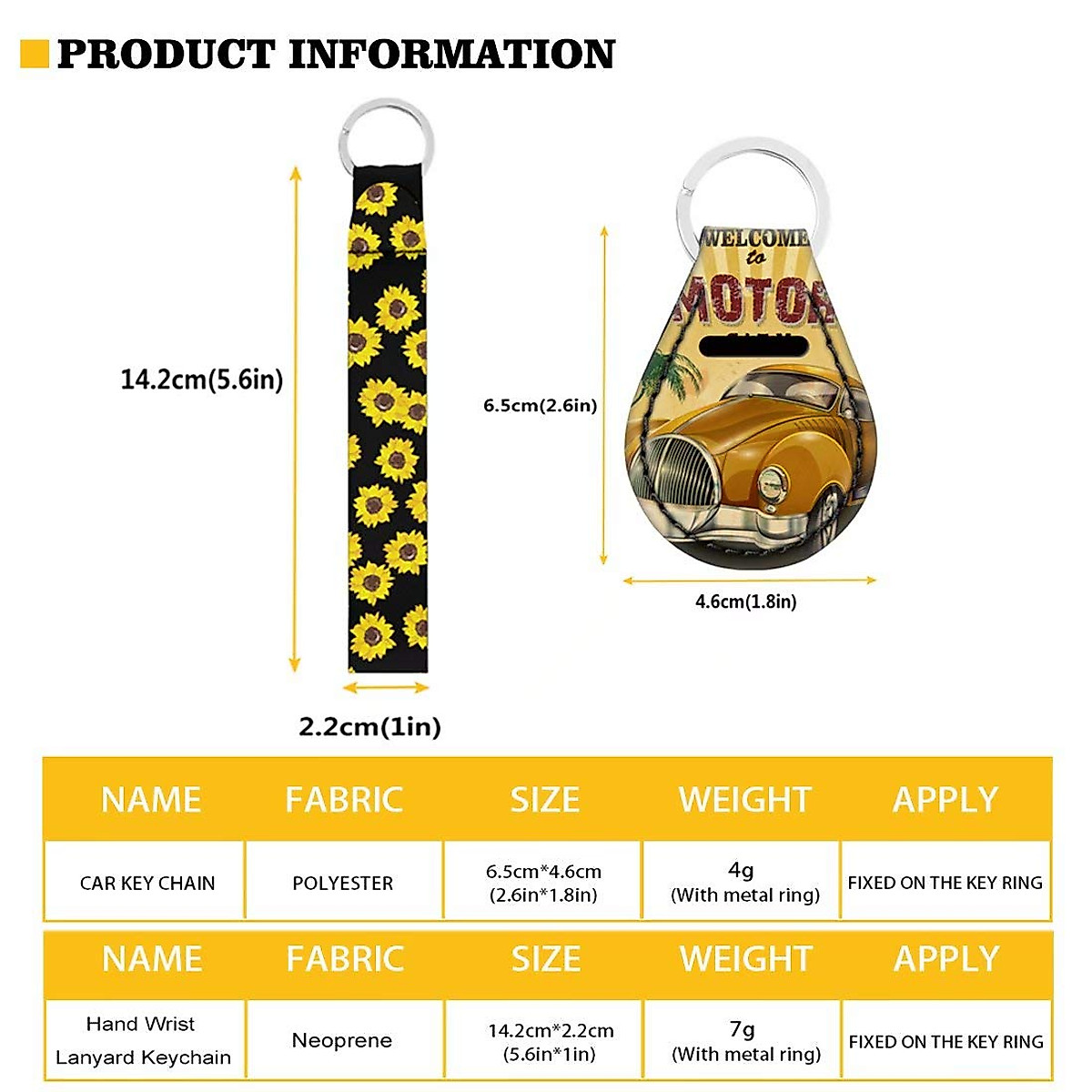 AFPANQZ Cute Daisy Keychains Keyrings Coins Chapstick Holder Keychain with Metal Ring Wristlet Lanyards Pouch for RFID Key NFC Smart Key Cute Key Chain Wristlet Lanyards