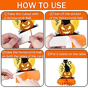 MEILINJIAN 9 Pack Halloween Table Centerpiece Halloween Decorations Honeycomb Centerpieces Halloween Birthday Party Decorations Supplies