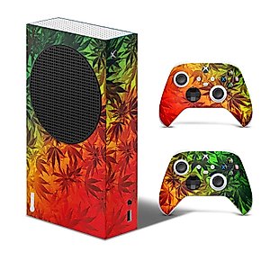 GNG Weed Skins Compatible with Xbox Series S Console Decal Vinal Sticker + 2 Controller Set