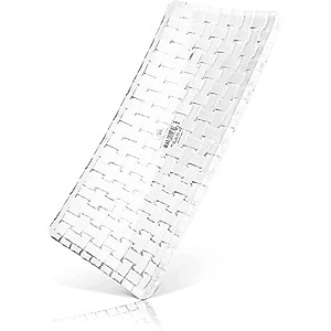 11" Elegant Crystal Glass Rectangular Flat Long Serving Tray and Platter , Clear White Serving Plate used for Food Sushi Snack Fruit Cake Dessert