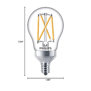 Philips LED Clear Dimmable, Warm Glow Effect A15 Light Bulb - Pack of 2 - EyeComfort Flicker Free - 5.5W=60W - 500 Lumen - Soft White (2700K) - E12 Base - Indoor