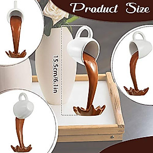 Jetec Floating Spilling Coffee Cup Magic Pouring Splash Coffee Mug Pouring Spilling Coffee Mugs Cafe Novelty Funny Coffee Cup Sculpture Art Decoration for Home Decor Coffee Lover (Brown Floating)