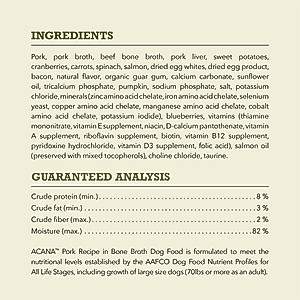 ACANA Premium Chunks Wet Dog Food, Pork Recipe in Beef Bone Broth and Lamb Liver, 12.8oz (Case of 12)