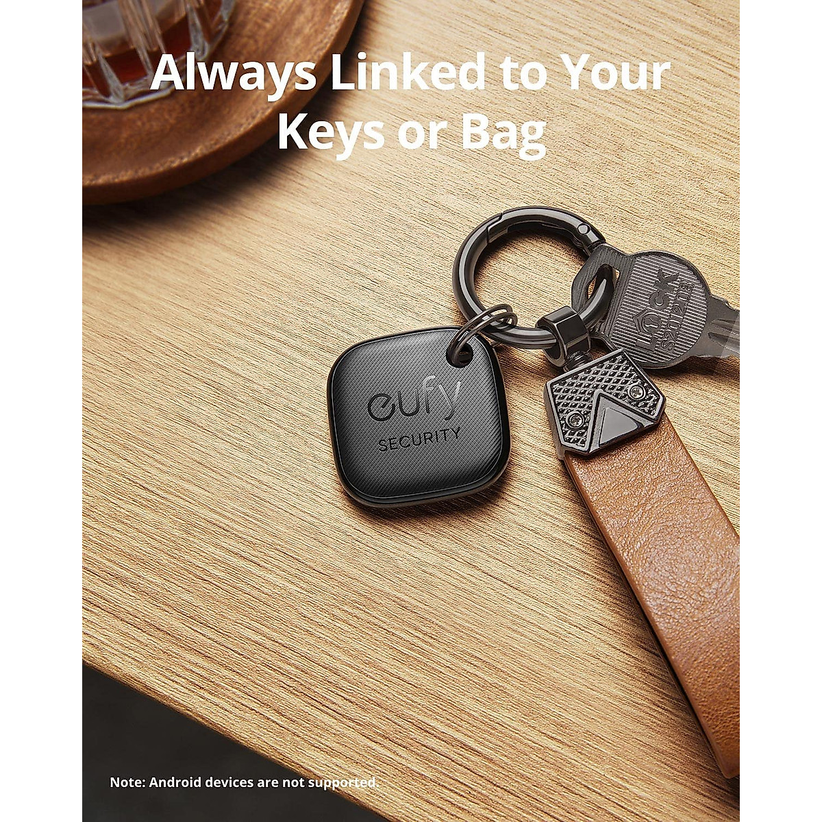 eufy Security by Anker SmartTrack Link (Black, 2-Pack), Android not Supported, Works with Apple Find My (iOS only), Key Finder, Bluetooth Tracker for Earbuds and Luggage, Phone Finder, Water Resistant