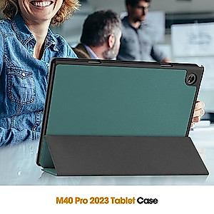 Smart Case for Teclast M40 Pro 10.1'', Ratesell Lightweight Trifold Stand Smart Case Cover with Auto Wake/Sleep for TECLAST M40 Pro / M40 / P20HD / P20S Tablet Blackish Green