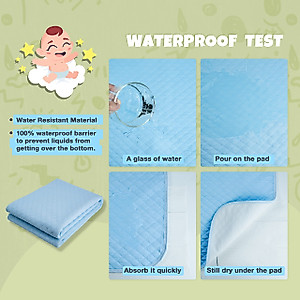 [Upgrade] CLOVERCAT 2 Pack Large Size 35x27” Bed Pads Washable Waterproof Mattress Protector, Reusable Incontinence Pee Pads for Bed Wetting Toddlers, Adults, Elderly, Women or Kids, Children