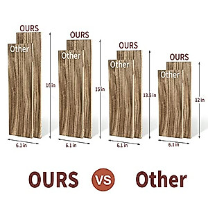 YYANTREL Floating Shelves Wall Mounted Set of 4, Rustic Wood Wall Shelves, Storage Shelves for Bedroom, Living Room, Bathroom, Kitchen, Office and More, Carbonized Black, 20 x 30 x 35 inches