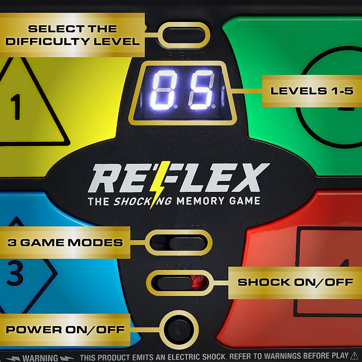 Paladone Reflex Shocking Memory Game - Electronic Memory Game with a Shock | Amazon Exclusive