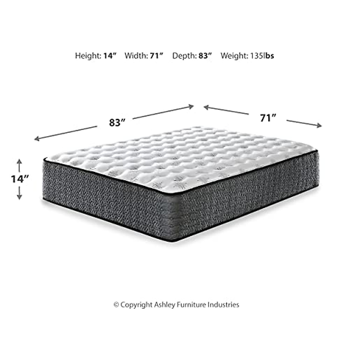 Signature Design by Ashley California King Size Ultra Luxury 14 Inch Hyper Cool Hybrid Mattress with Cooling Gel Memory Foam