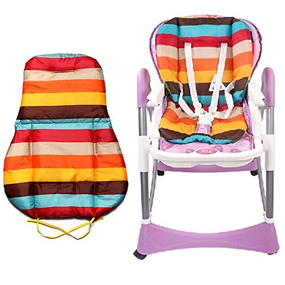 Waterproof Rainbow Baby Kids Car Seat Cotton Liner Padding Breathable Water Resistant Stroller Pushchairs Seat Cushion Pad Protector,Universal Fit (Purple)