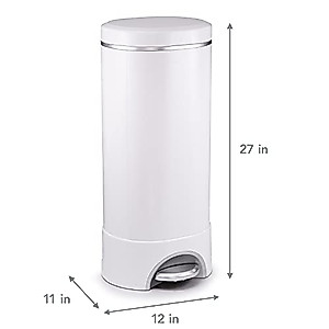 Munchkin Step Diaper Pail Powered by Arm & Hammer, #1 in Odor Control, Award-Winning, Includes 1 Refill Ring and 1 Snap, Seal & toss Bag