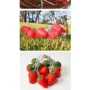 LEKIBOP 10LED Fruit Strawberry String Lights Battery Powered Indoor Outdoor Lighting Lamp for Wedding Home Birthday Garden Yard Patio Party Decorations