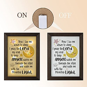 Baptism Gifts for Girl Boy - Baby Baptism Gifts for Girl Boy, Baby Christening Gifts for Girls and Boy, Nursery Decor Light Frame, Decorative Signs Plaques - Now I Lay Me Down to Sleep