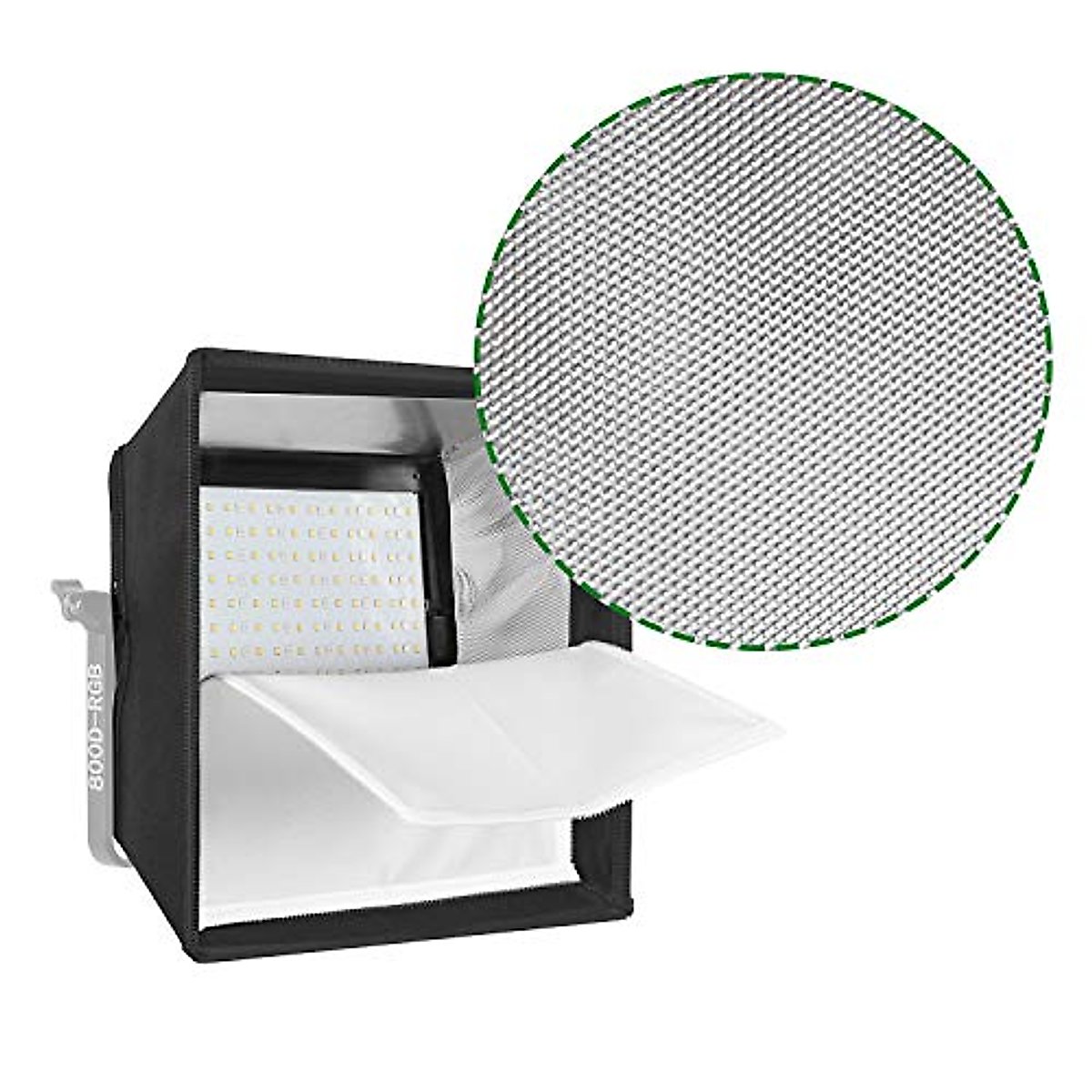 GVM Foldable Softbox Diffuser with Grid Beehive for RGB 800D/560AS/480LS Series LED Video Light, 1 Pack， Suitable for Studio Lighting, Portrait Photography, Video Lighting, Led Panel, 11"x11"