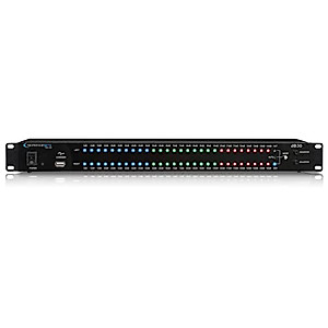 Technical Pro 1U Rack Mount DB Display with 8 Outlet Power Supply Surge Protector with 5V USB Charging Ports, Input, and Output RCA.
