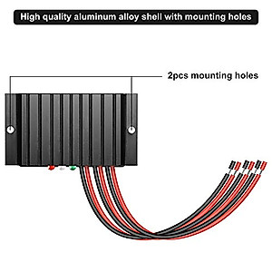 HUINE 20A 12V 24V Auto IP68 Waterproof PWM Solar Charge Controller Solar Panel Battery Intelligent Regulator for Solar System Caravan Boat(24 Hours Working Mode)