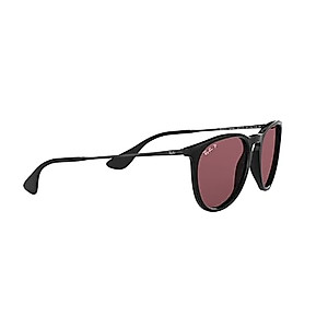 Ray-Ban RB4171 Erika Round Sunglasses, Black/Polarized Purple, 54 mm