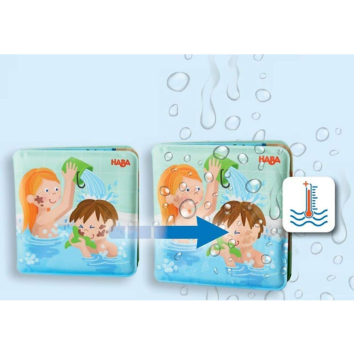 HABA Paul & Pia - Magic Bath Book - Wipe with Warm Water and The Muddy Pages Come Clean