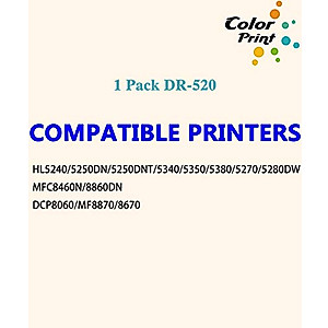 1-Pack ColorPrint Compatible DR520 Drum Unit Replacement for Brother DR-520 Imaging DR 520 fit for TN550 TN580 Toner HL-5250DN HL 5340D 5250DN 5370DW MFC-8890DW MFC 8860DN 8480DN 8680DN 8890DW Printer
