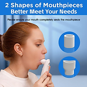 Spirometer with Risk Indicator & 300 Records Storage Function, Portable Peak Flow Meter with Tracking App and Bluetooth Tests PEF & FEV1, Asthma COPD & Other Lung Conditions Monitor for Kids Adults