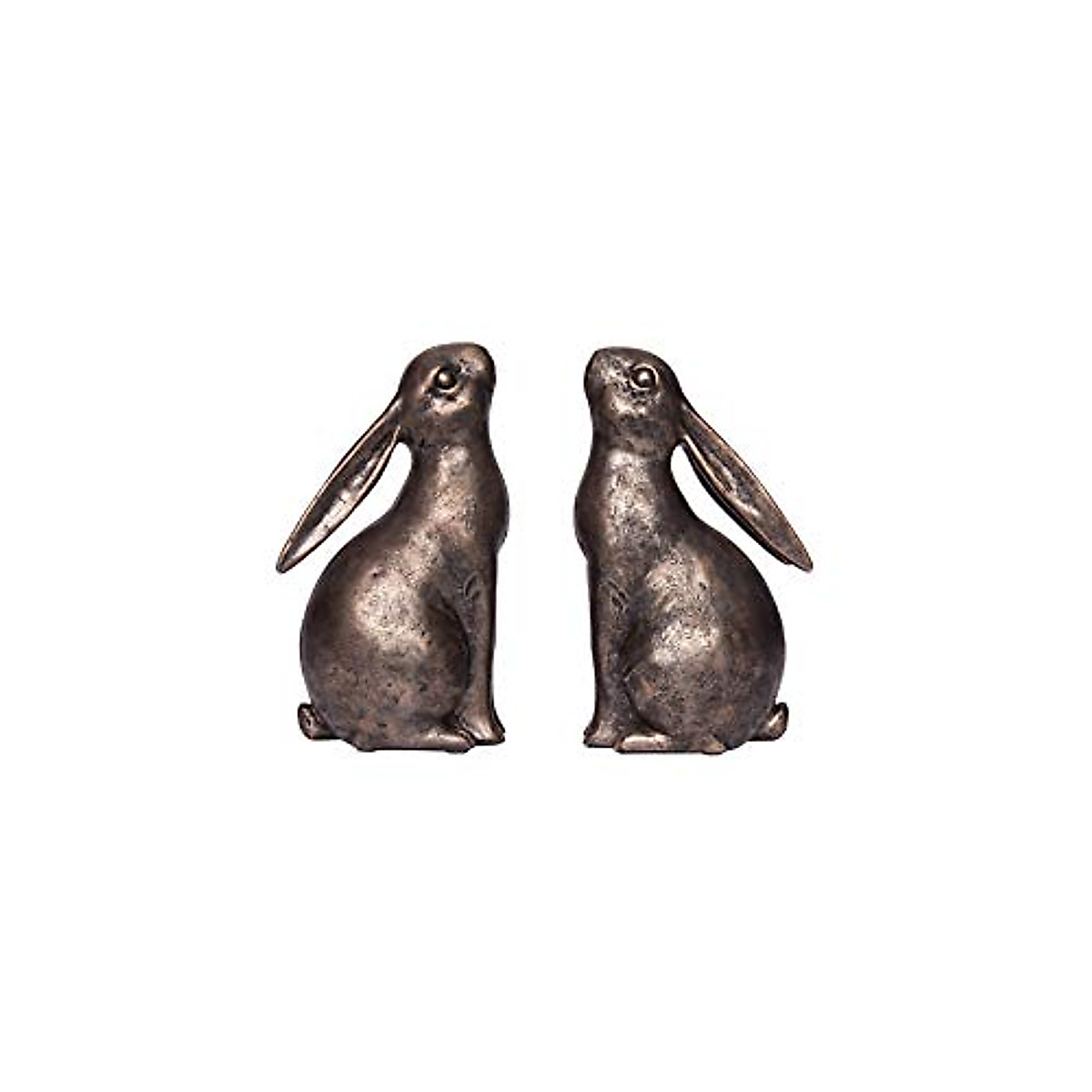 Creative Co-Op Bronze Resin Bunny Shaped (Set of 2 Pieces) Bookends, 2 Count