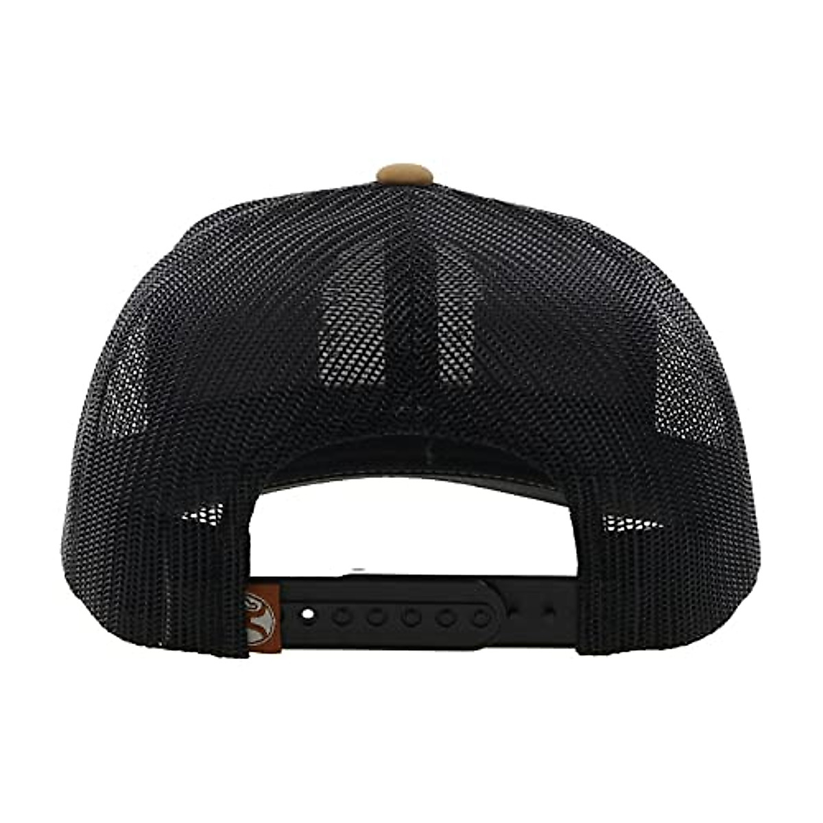 HOOEY Cheyenne Adjustable Snapback Mesh Trucker Patch Hat (Tan/Black)